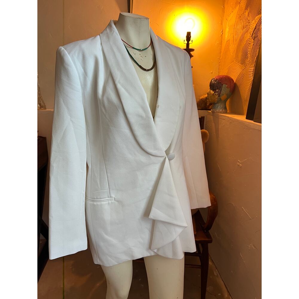 Vintage Avant Garde White Oversized Blazer 80s 90s - Gem